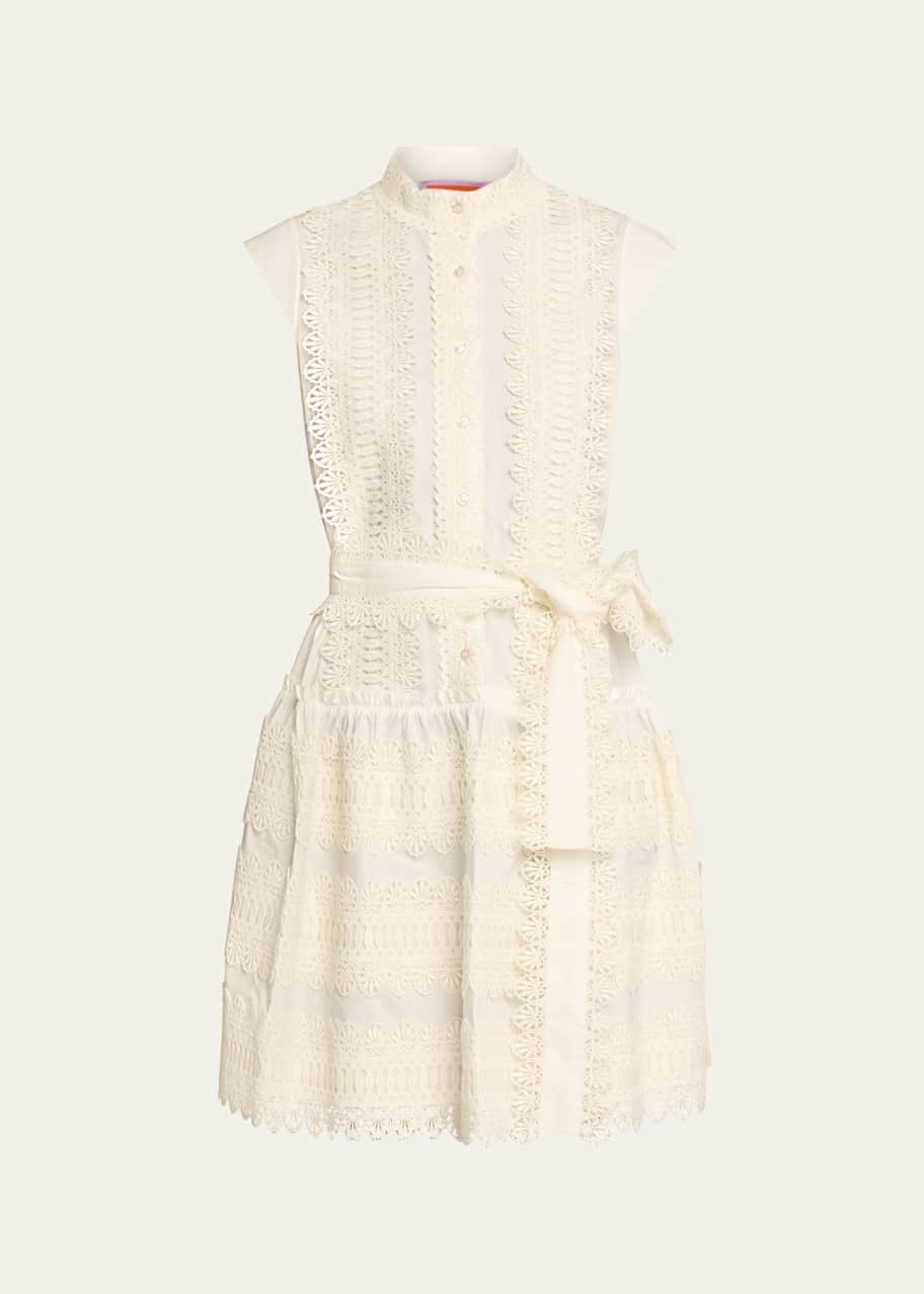 La DoubleJ Corelli Bobbin Lace Self-Tie Mini Dress - Bergdorf Goodman