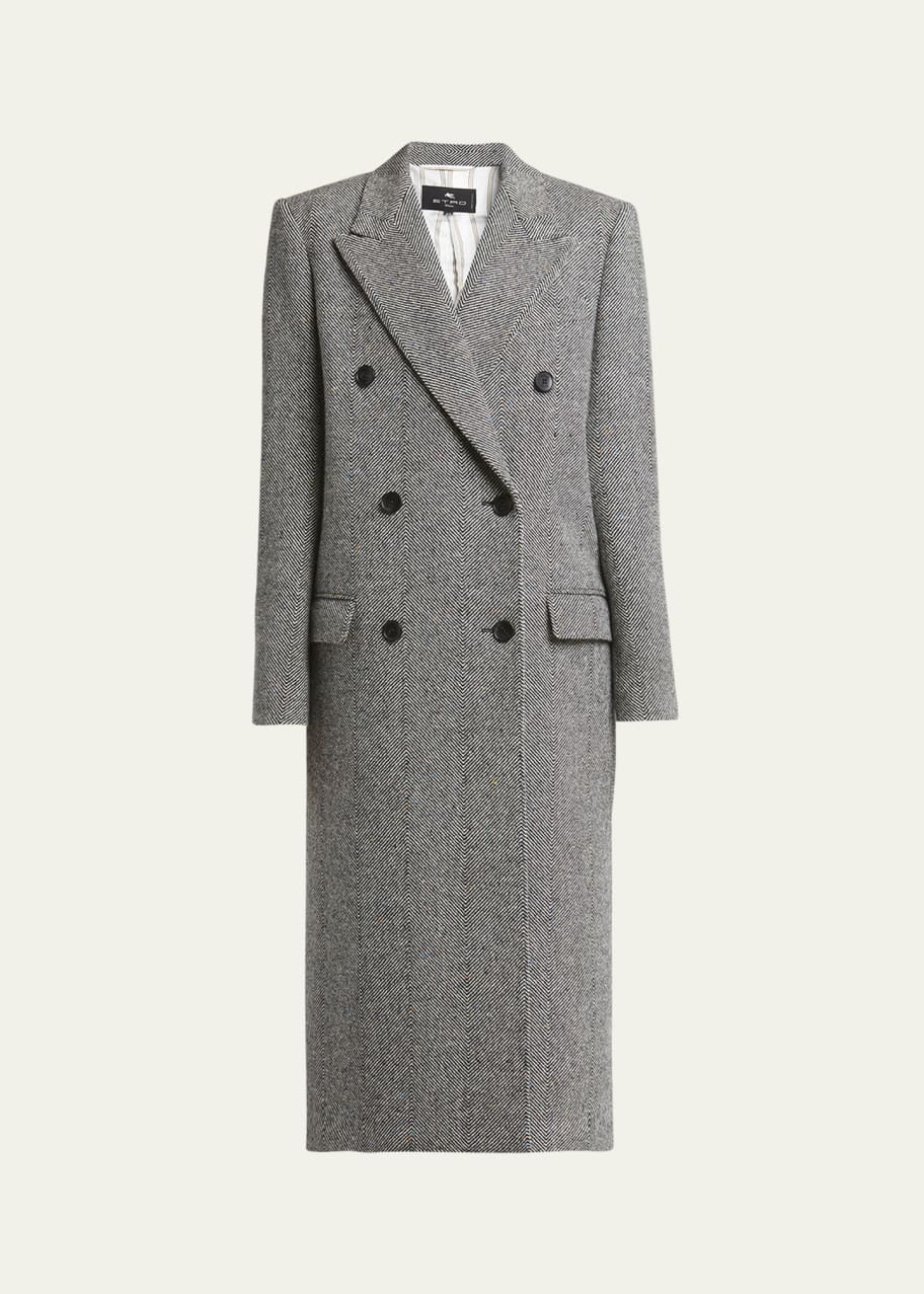 Etro Long Chevron Double-Breasted Wool Coat - Bergdorf Goodman