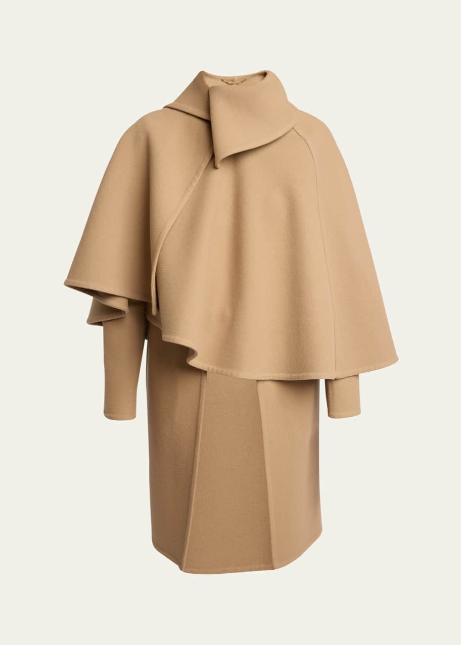 Chloe Cape Overlay Double-Face Wool Cashmere Coat - Bergdorf Goodman