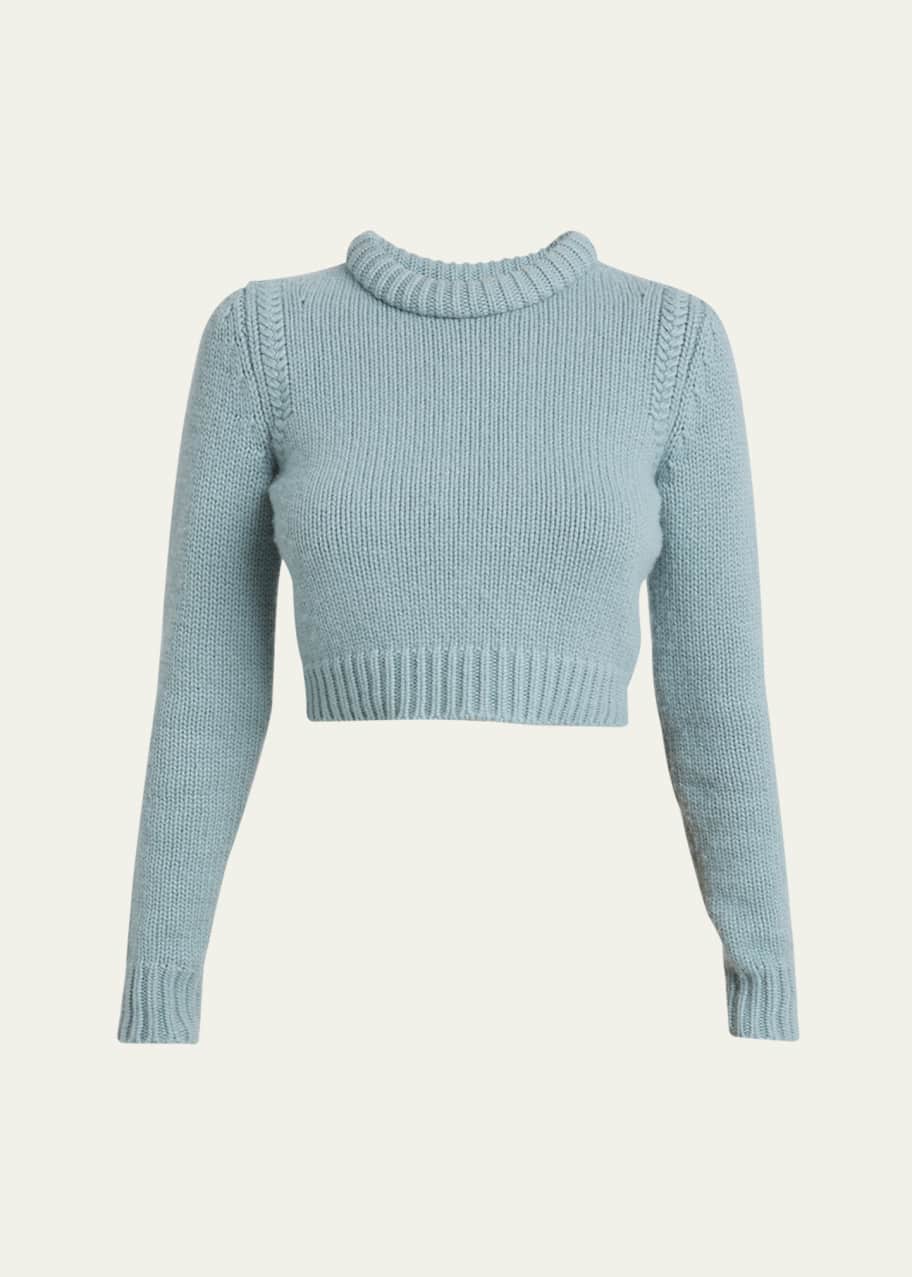 Chloe Roll Neck Cropped Cashmere Sweater - Bergdorf Goodman