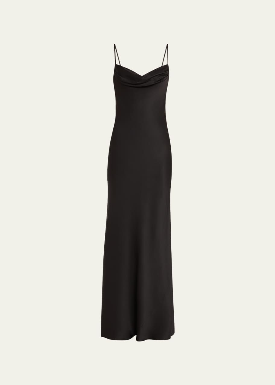 McQueen Draped Bust Trumpet Silk Gown - Bergdorf Goodman