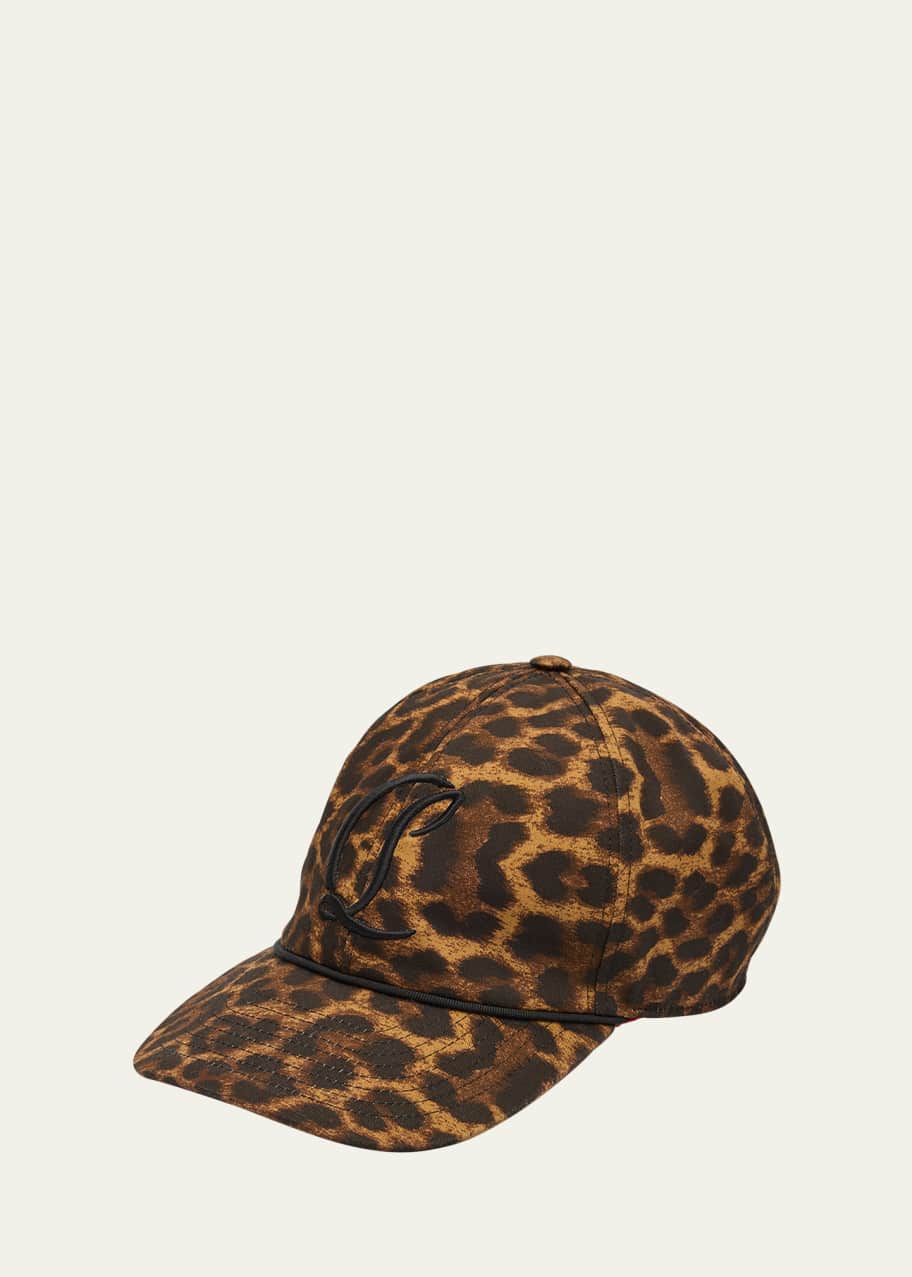 Christian Louboutin Men's Mooncrest Canvas Leopard 50s Baseball Cap ...