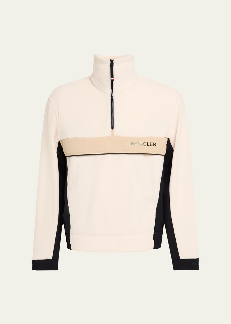 Moncler Grenoble Men's Quarter-Zip Fleece Pullover - Bergdorf Goodman