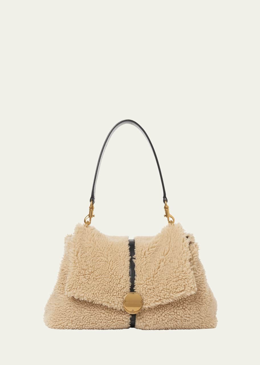 Chloe Penelope Flap Shoulder Bag in Sheep Shearling Fur - Bergdorf Goodman