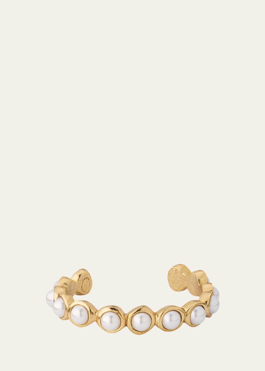 Oscar de la Renta Mini Crystal Pearl Cuff Bracelet - Bergdorf Goodman