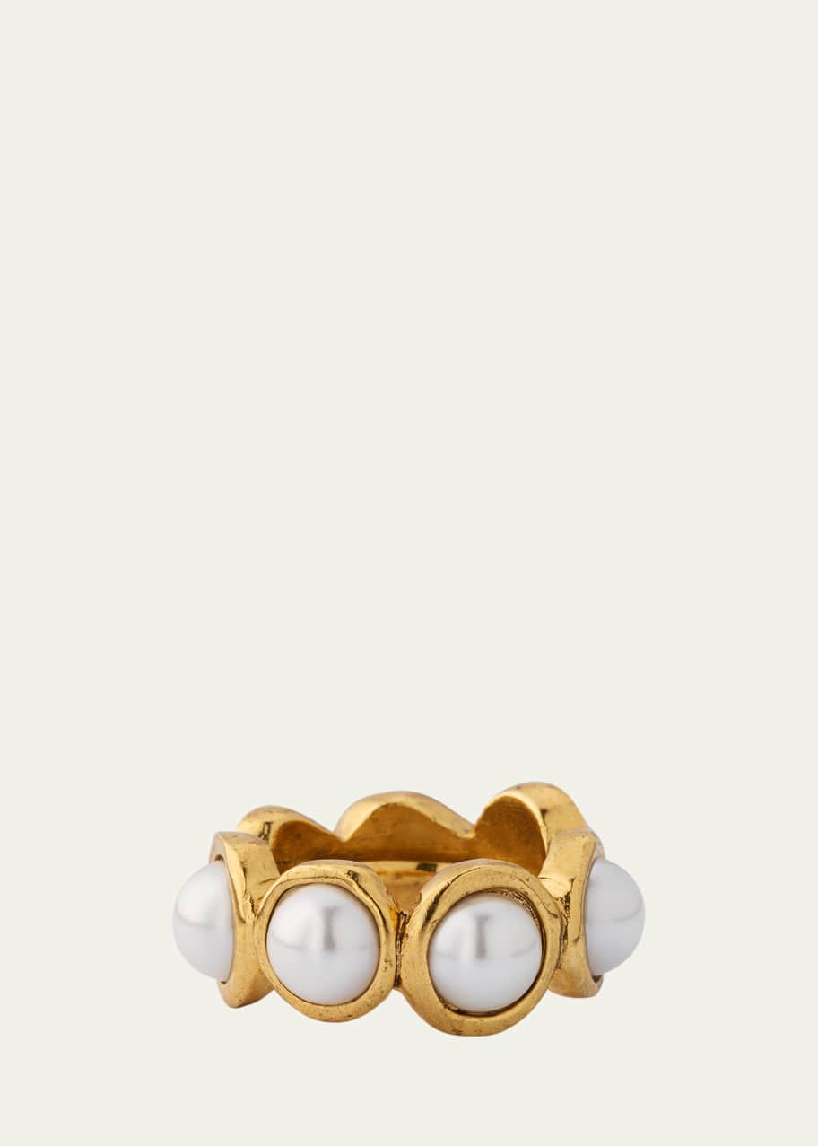 Oscar de la Renta Crystal Pearl Sphere Ring - Bergdorf Goodman
