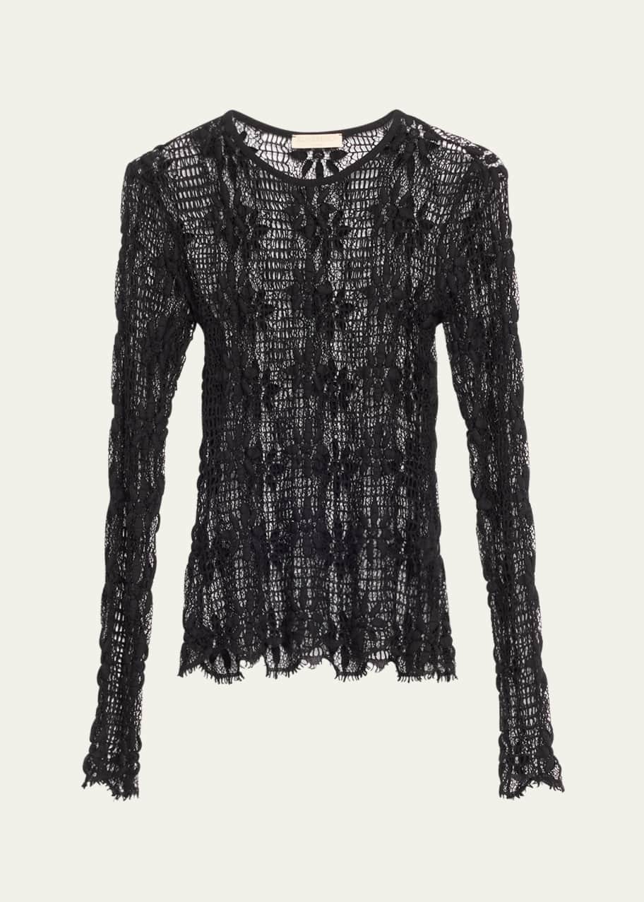Ulla Johnson Cyrus Long-Sleeve Open Knit Top - Bergdorf Goodman