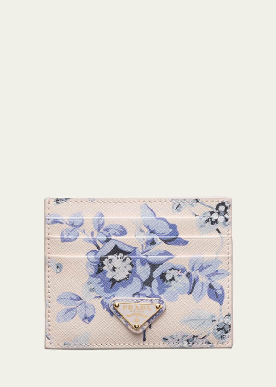 Prada Floral Leather Card Holder - Bergdorf Goodman