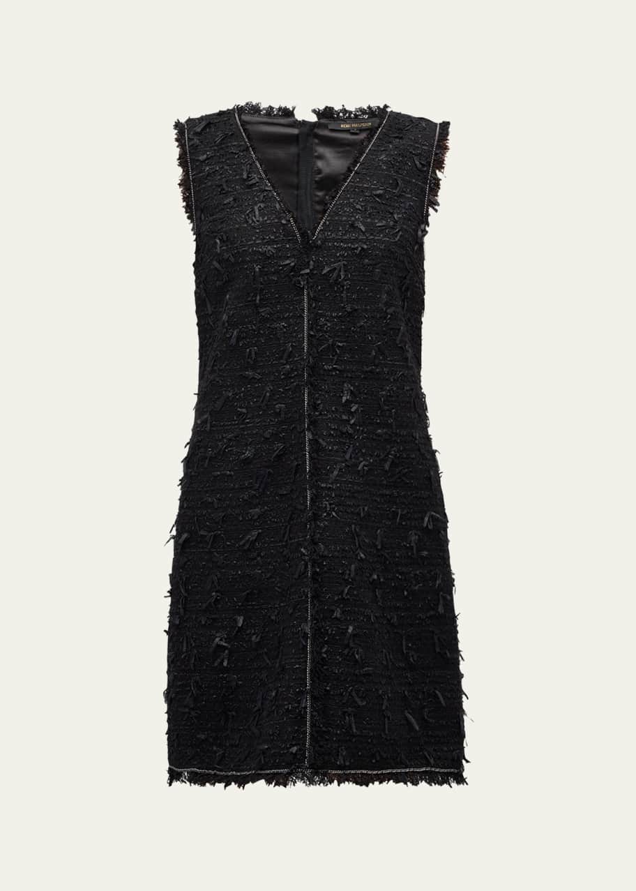 Kobi Halperin Frayed Tweed N-Neck Mini Dress - Bergdorf Goodman