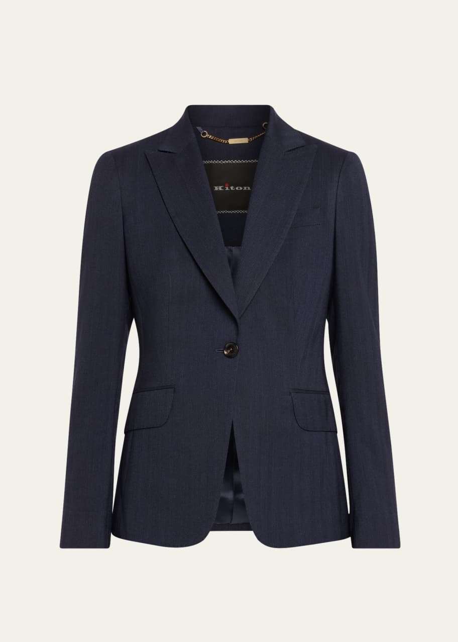 Kiton Fitted Wool Jacket - Bergdorf Goodman