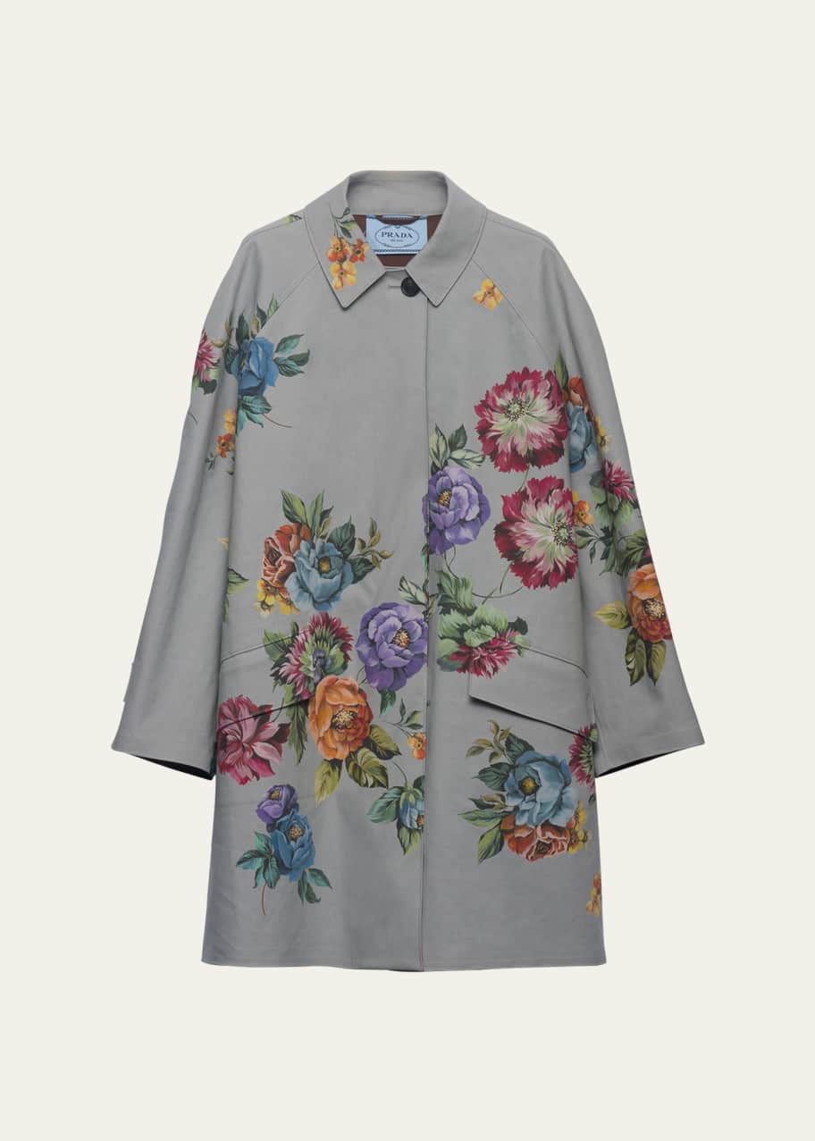 Prada Floral Oversized Coat - Bergdorf Goodman