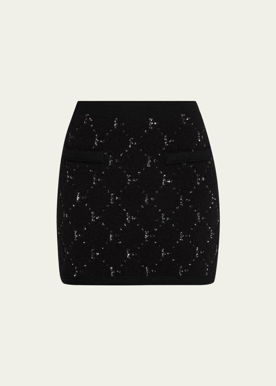 Kobi Halperin Salem Sequin-Embellished Fuzzy Knit Mini Skirt - Bergdorf ...