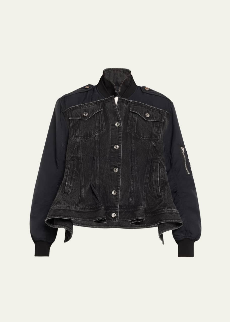 3.1 Phillip Lim Combo Denim Flight Jacket - Bergdorf Goodman