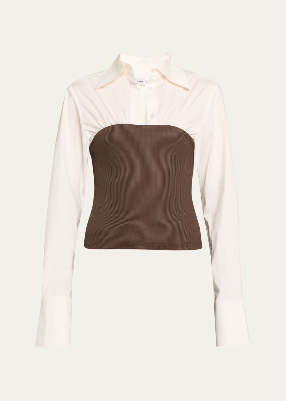 Anna Quan Pippa Long-Sleeve Combo Top - Bergdorf Goodman