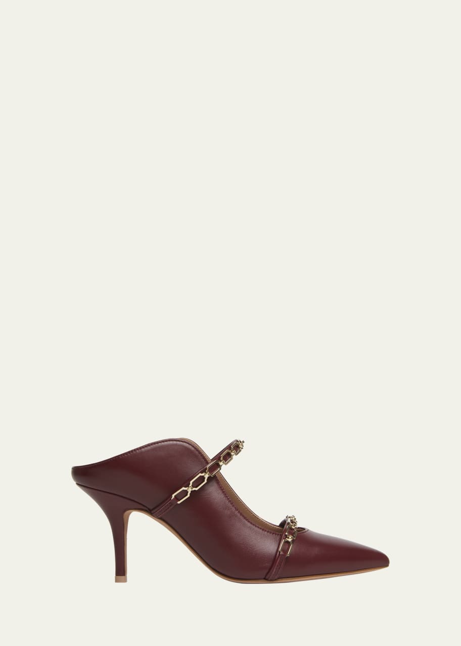 Malone Souliers Maureen Leather Chain Dual-Band Mule Pumps - Bergdorf ...