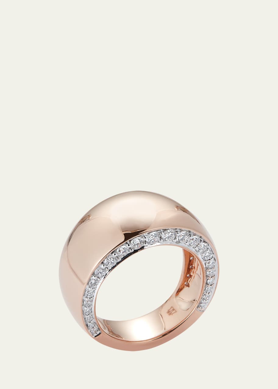 Walters Faith Lytton 18K Rose Gold and White Rhodium Diamond Edge Ring ...