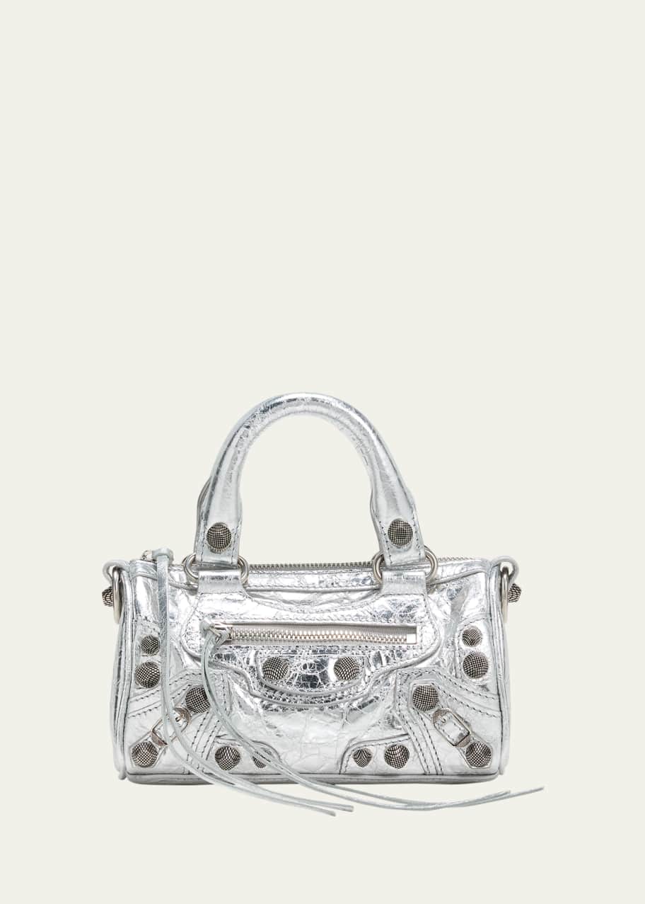 Balenciaga Le Cagole Nano Metallic Leather Top-Handle Bag - Bergdorf ...