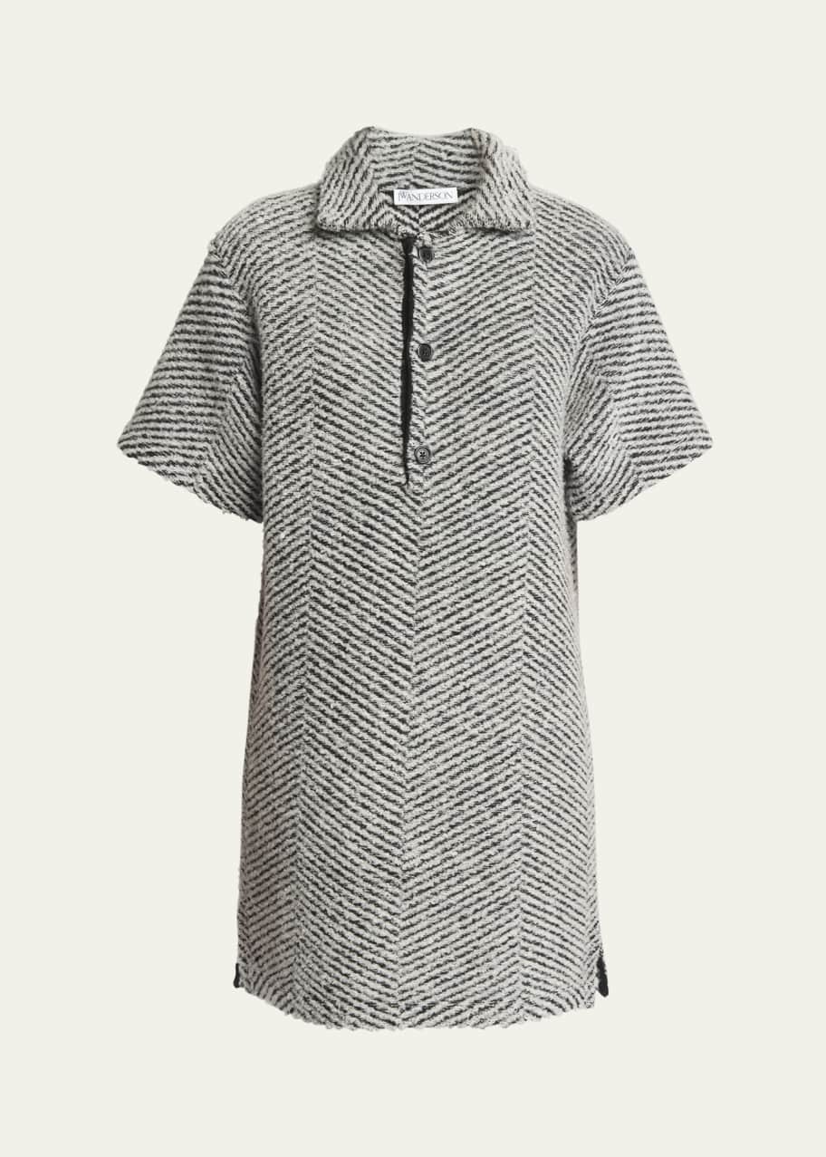 JW Anderson Short Sleeve Wool Polo Mini Dress - Bergdorf Goodman