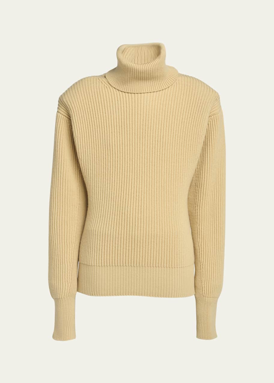 Stella McCartney Cashmere Ribbed Foldover Turtleneck - Bergdorf Goodman