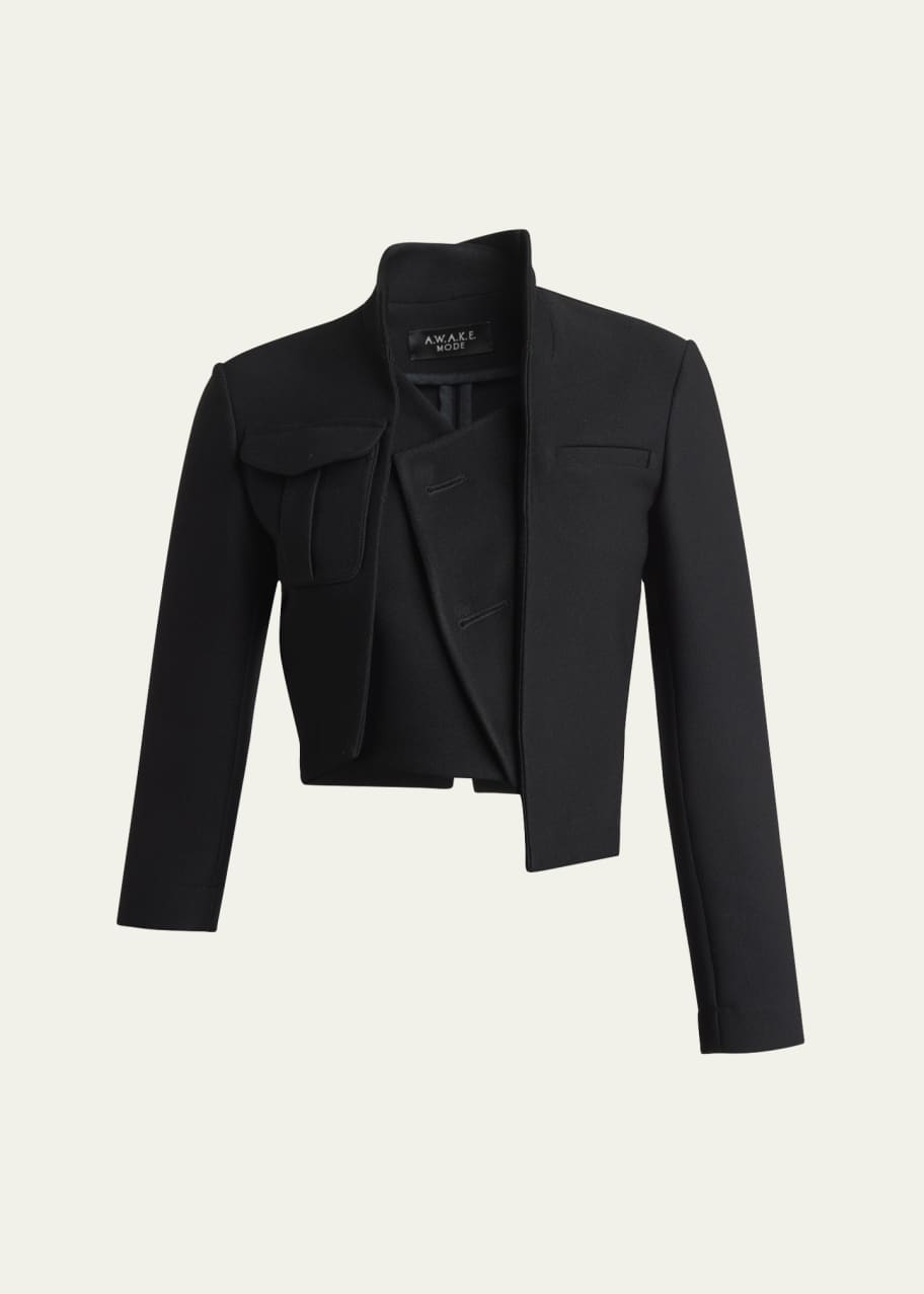 A.W.A.K.E. MODE Cropped Asymmetric Jacket - Bergdorf Goodman