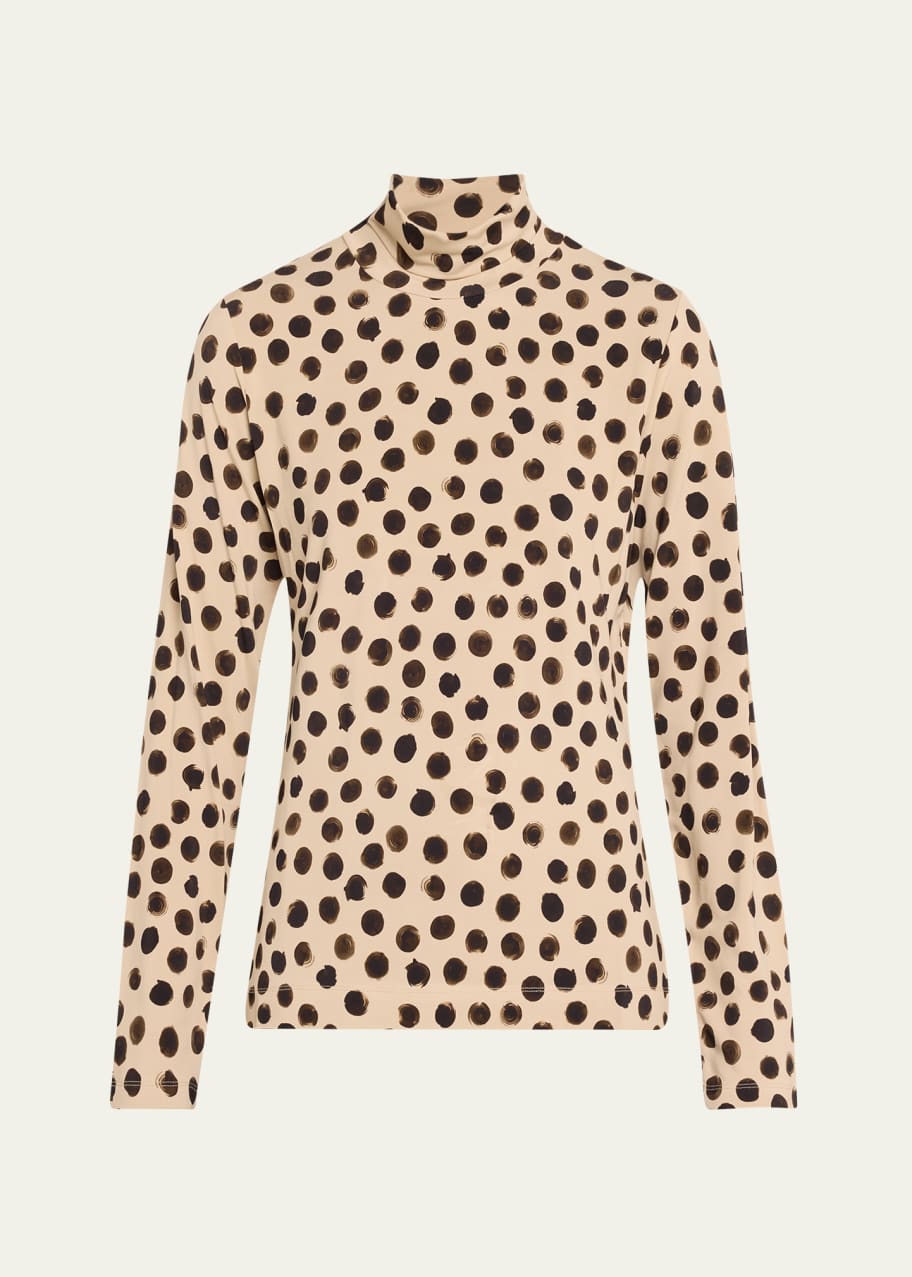 Dries Van Noten Hoske Polka-Dot Turtleneck Top - Bergdorf Goodman