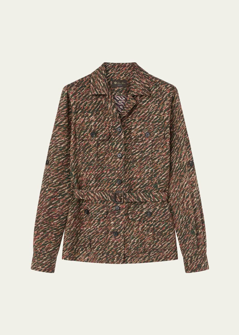 Loro Piana Deanna Belted Andre-Print Shirt Jacket - Bergdorf Goodman