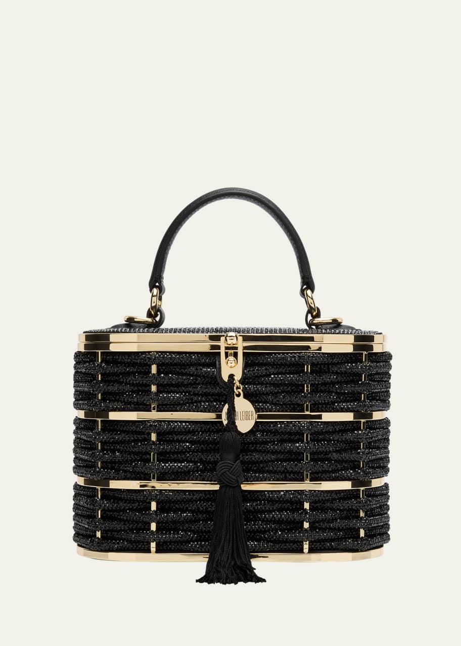 Judith Leiber Couture Willow Woven Crystal Basket Top-Handle Bag ...