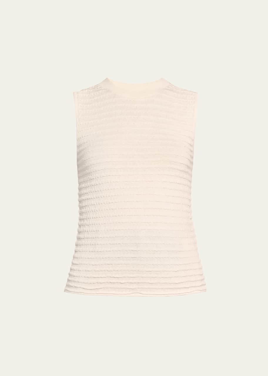 FRAME Smocked Sleeveless Crewneck Top - Bergdorf Goodman