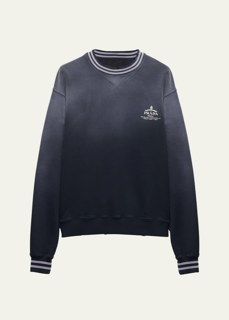 Prada Men's Cotton Logo Sweatshirt - Bergdorf Goodman
