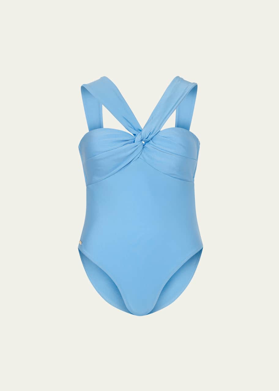Milly Cabana Betsy Draped One-Piece Swimsuit - Bergdorf Goodman