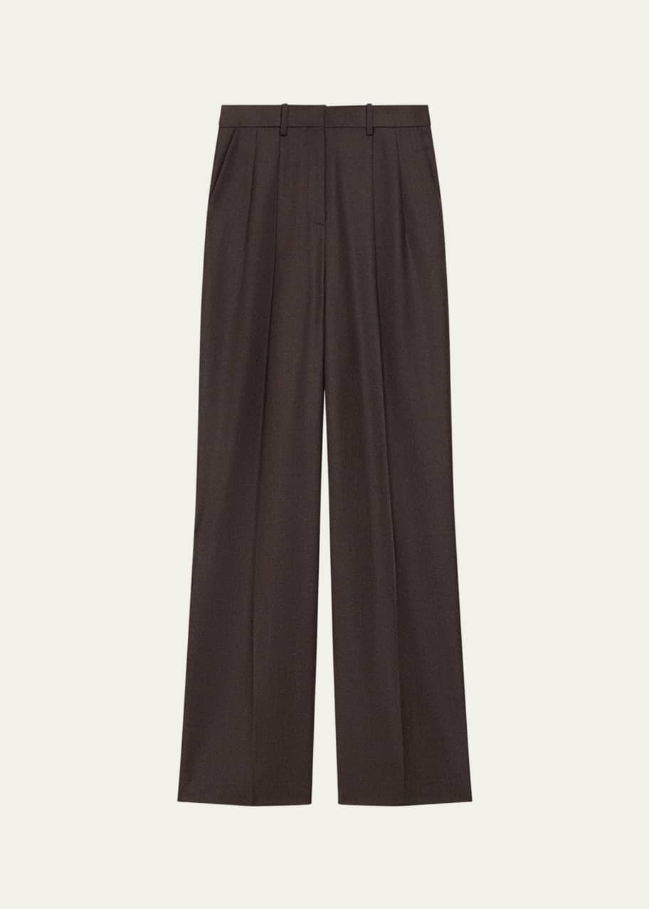 Theory Flannel Double-Pleat Pants - Bergdorf Goodman