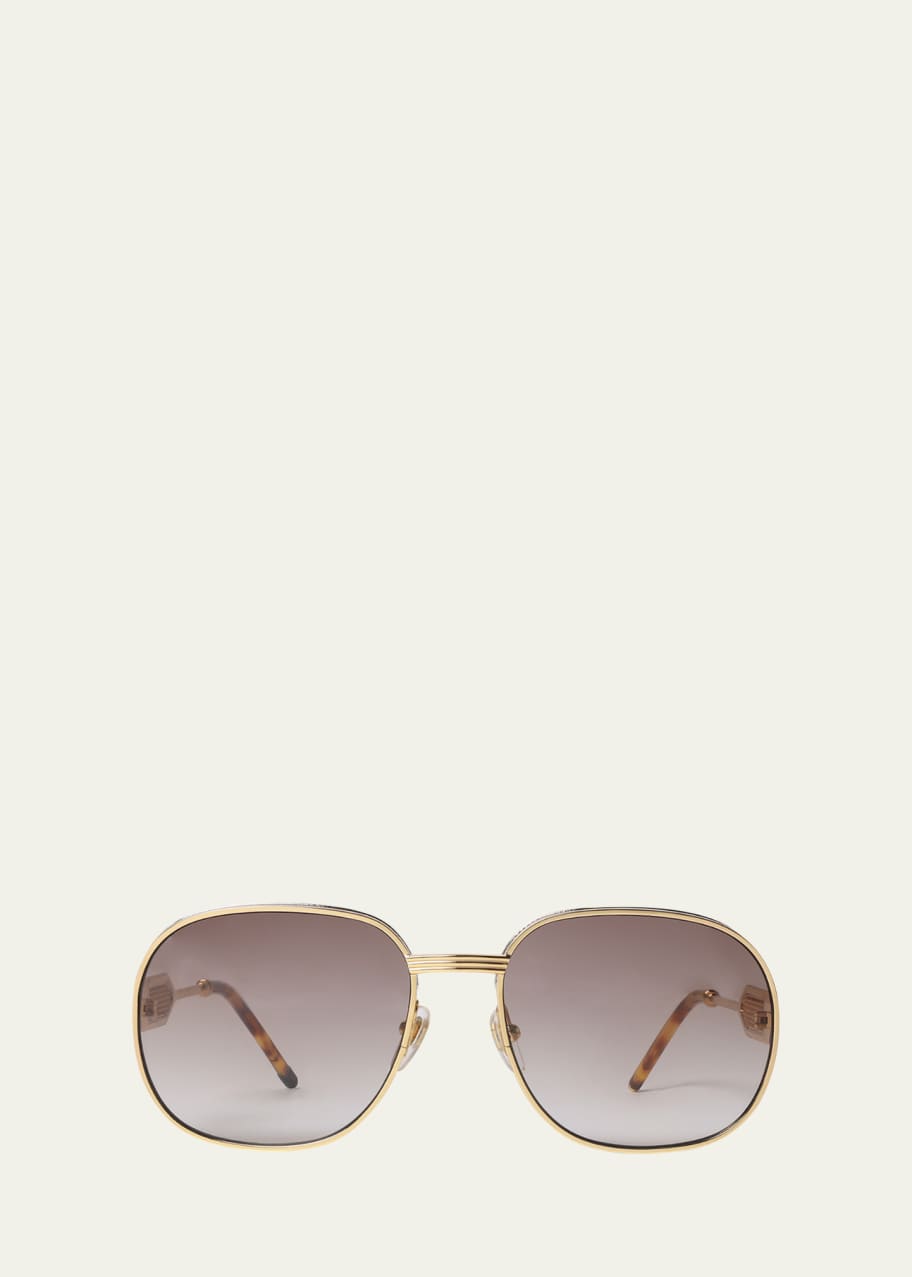 CASABLANCA Men's Monogram Metal Square Sunglasses - Bergdorf Goodman