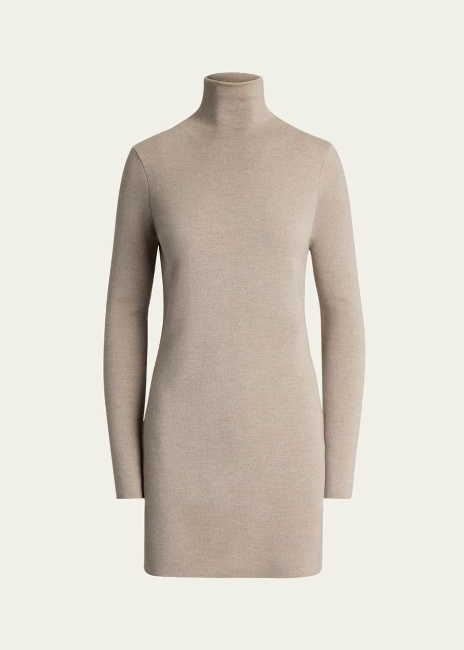 Ralph Lauren Collection Mock-Neck Sleek Merino-Knit Tunic Sweater ...