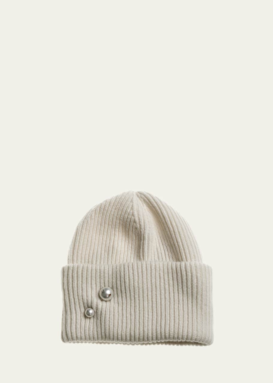 Inverni Ribbed Pearly Cashmere Beanie - Bergdorf Goodman