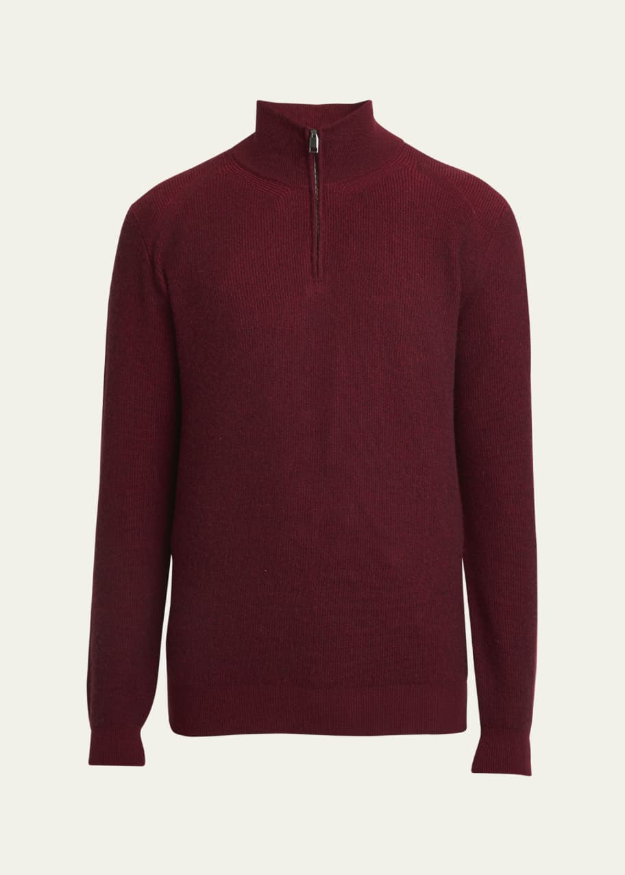 Brioni Men's Cashmere Quarter-Zip Sweater - Bergdorf Goodman