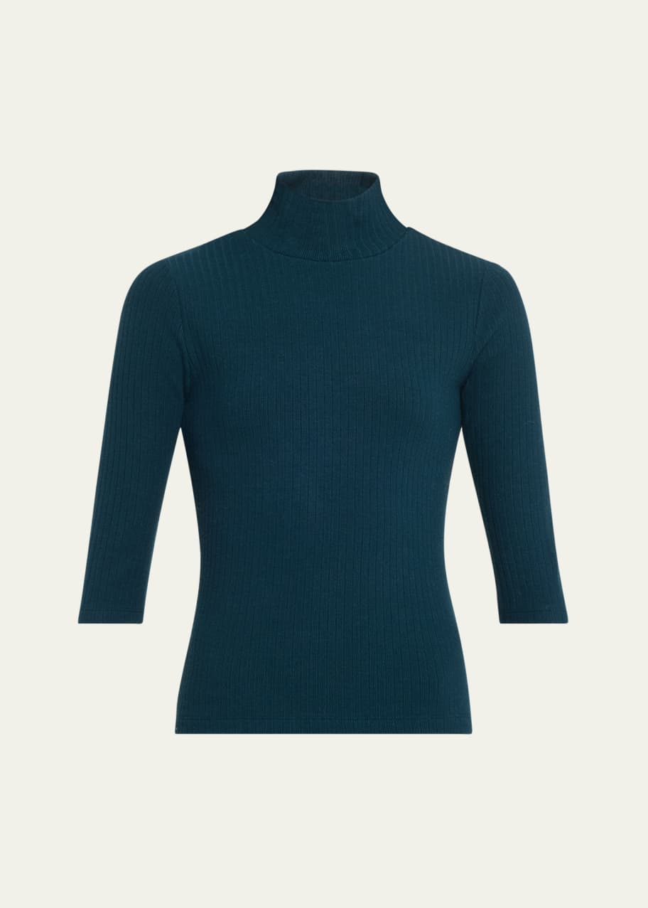 Vince Ribbed Turtleneck Top - Bergdorf Goodman