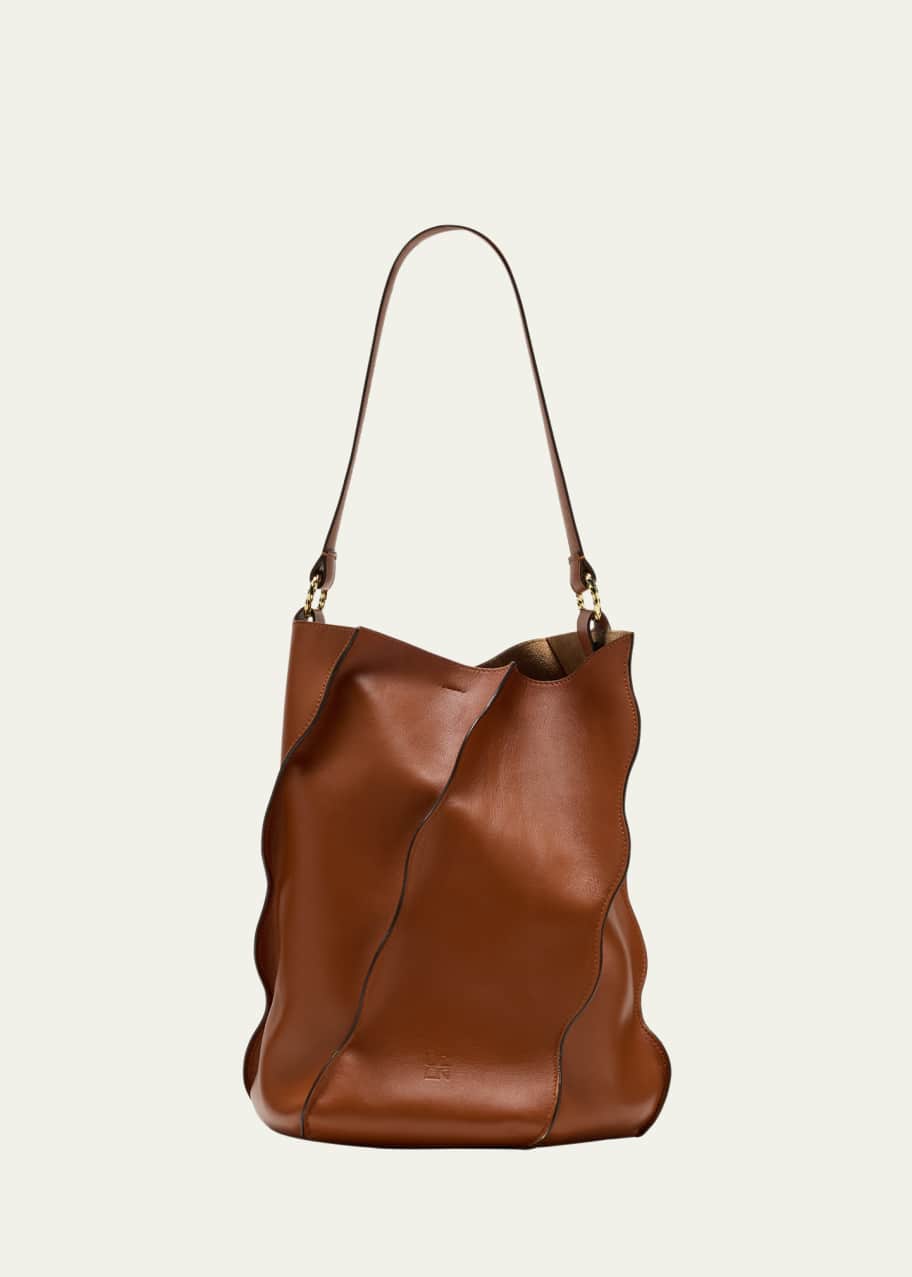 Ulla Johnson Adria Wave Pleated Leather Bucket Bag - Bergdorf Goodman