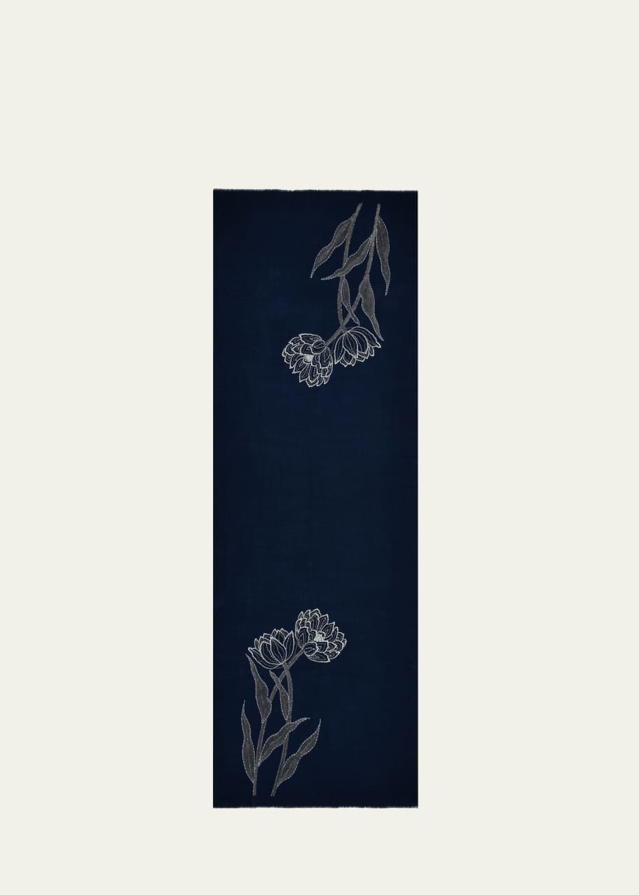 Janavi India Marina Beaded Merino Wool Scarf - Bergdorf Goodman