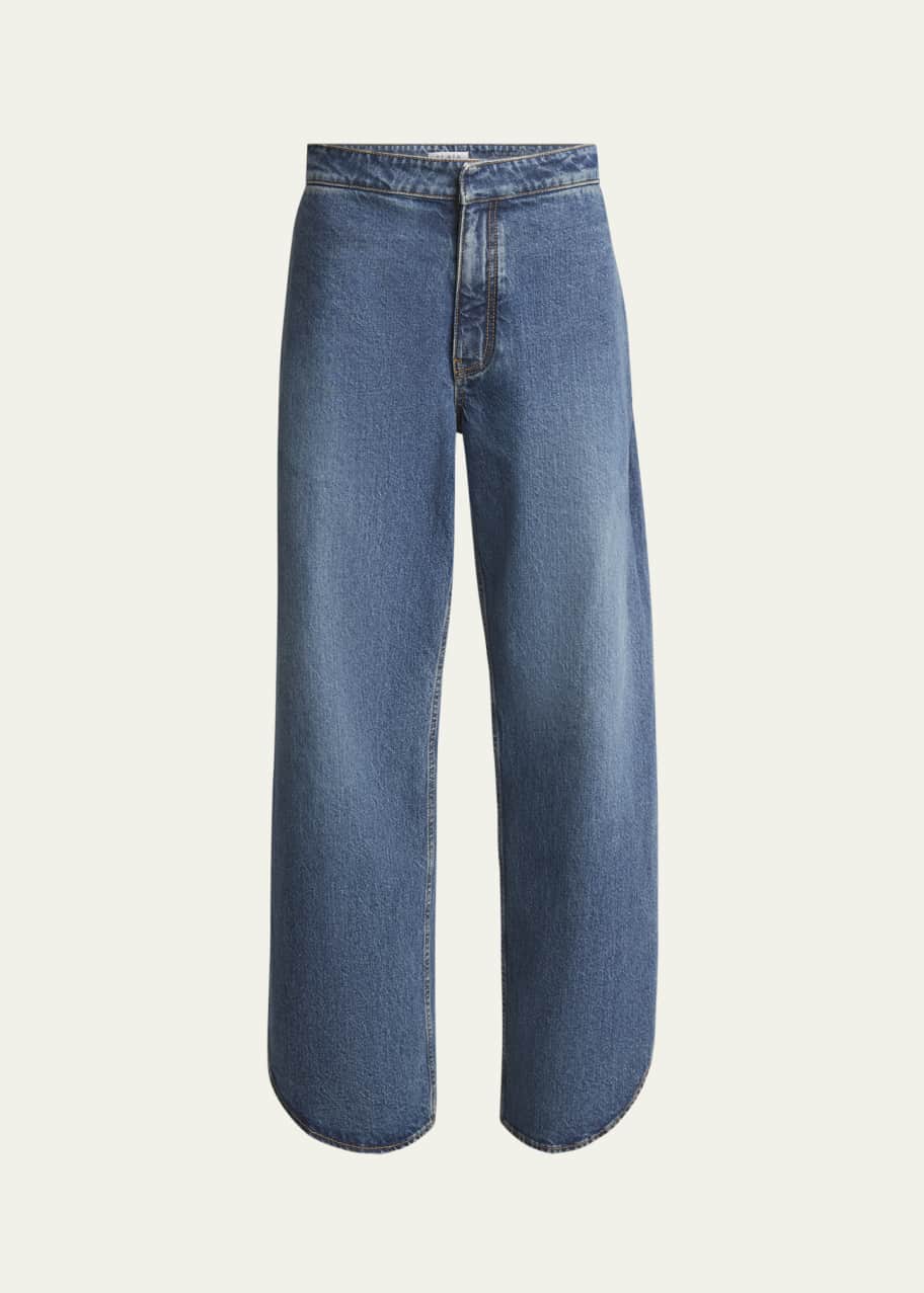 ALAIA Slit Rounded Petal Denim Pants - Bergdorf Goodman
