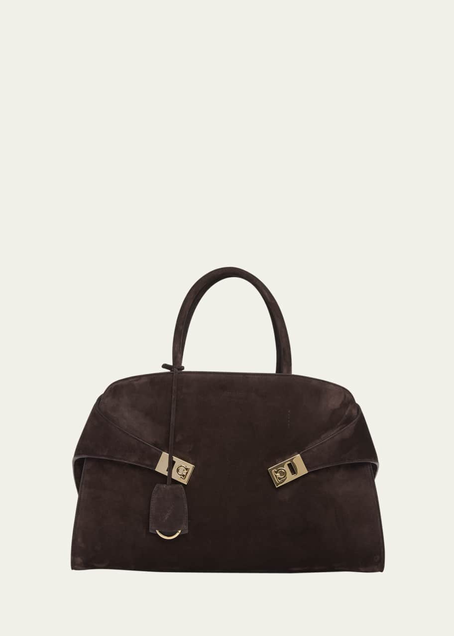 Ferragamo Large Hug Suede Top-Handle Bag - Bergdorf Goodman