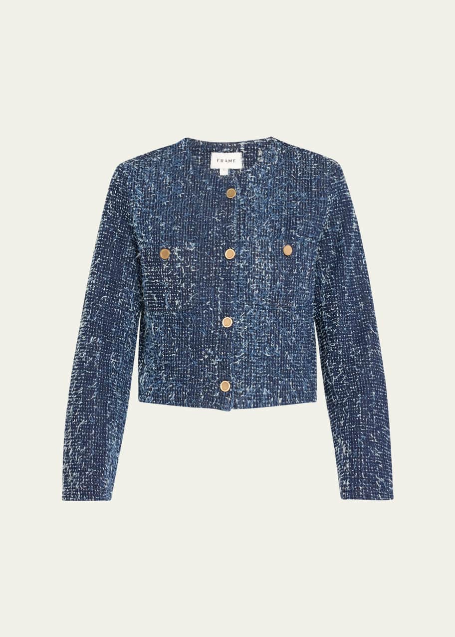 FRAME Tailored Denim Boucle Jacket - Bergdorf Goodman