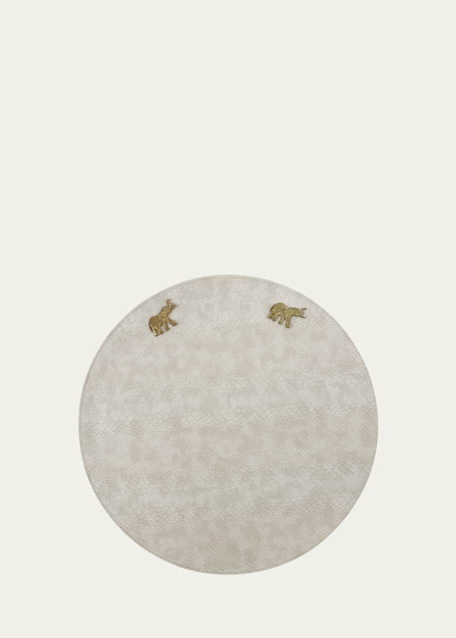 Nomi K Elephant Snake-Embossed Vegan Leather Placemat, 15" Round ...