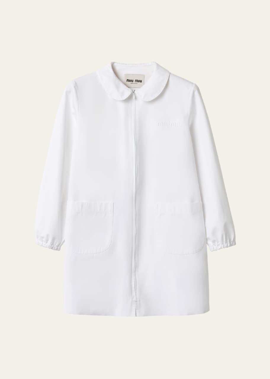 Miu Miu Peter Pan Collar Poplin Mini Dress - Bergdorf Goodman