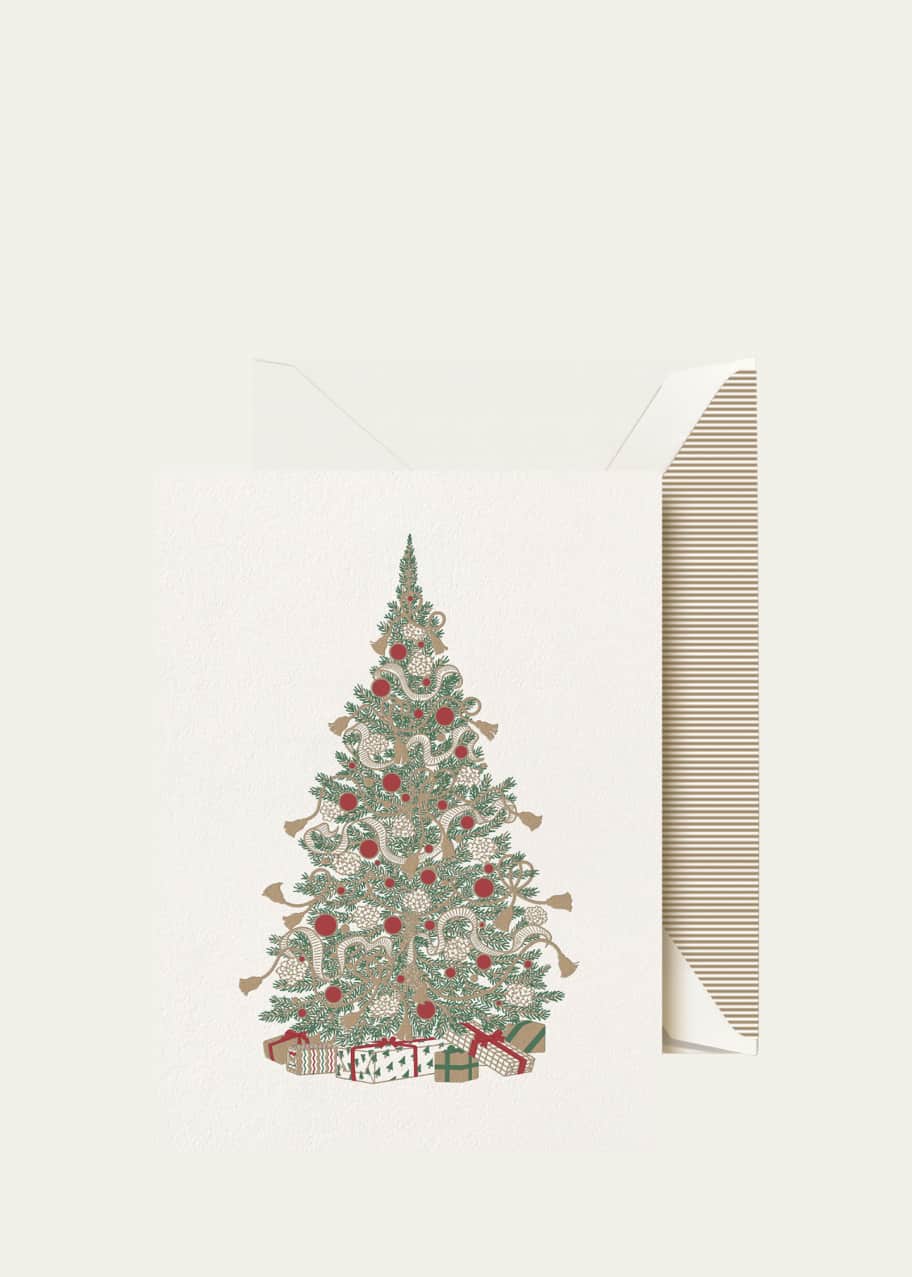 Crane & Co. Engraved Tassel Trimmed Tree Greeting Cards, Set of 10 ...
