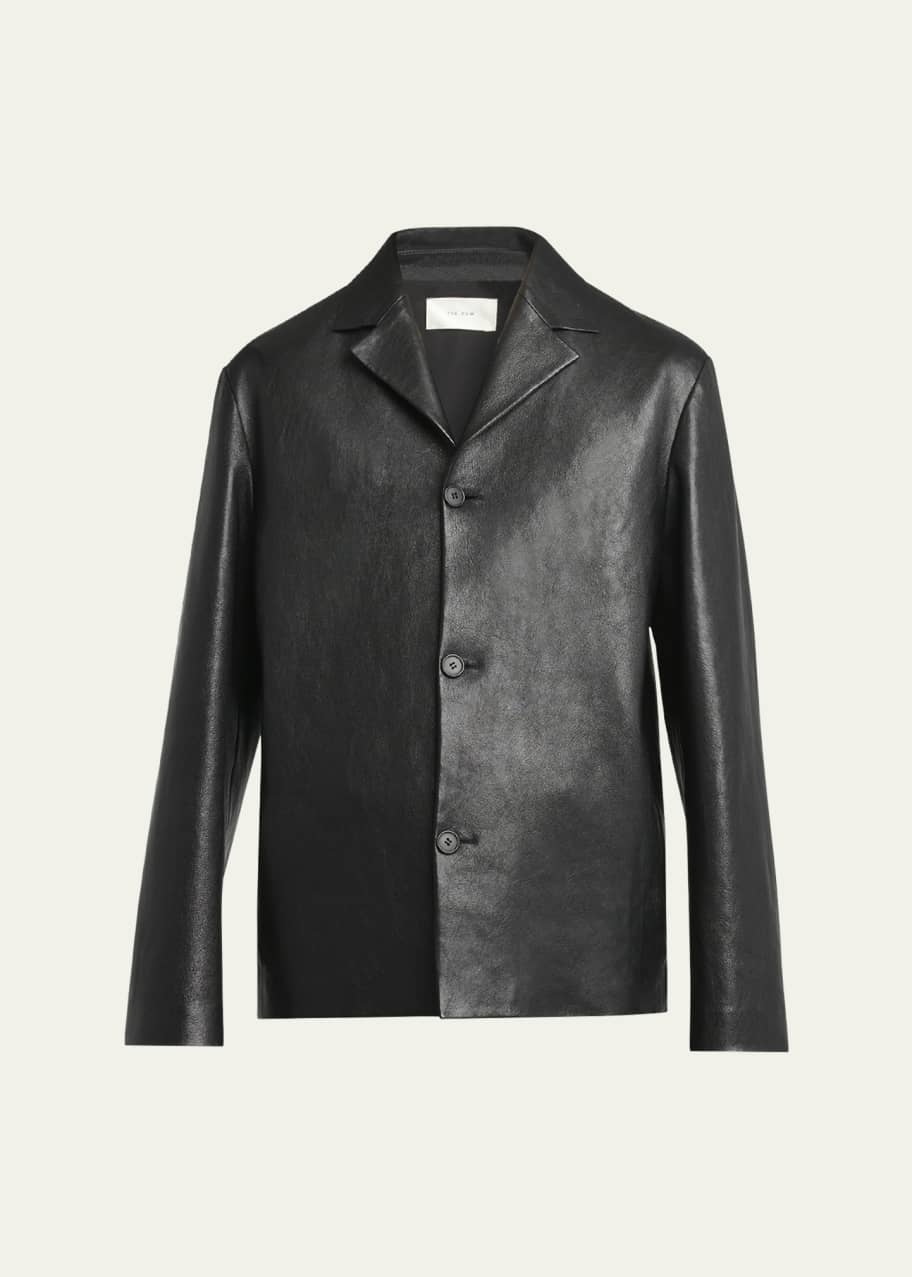THE ROW Men's Brodie Leather Blouson Jacket - Bergdorf Goodman