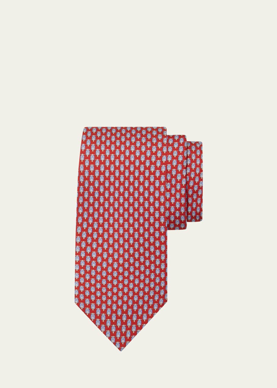 Ferragamo Men's Scooter-Print Silk Tie - Bergdorf Goodman