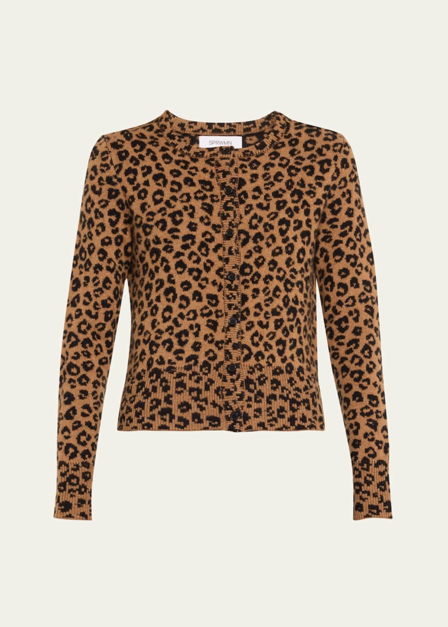 SPRWMN Leopard Cashmere Baby Cardigan - Bergdorf Goodman
