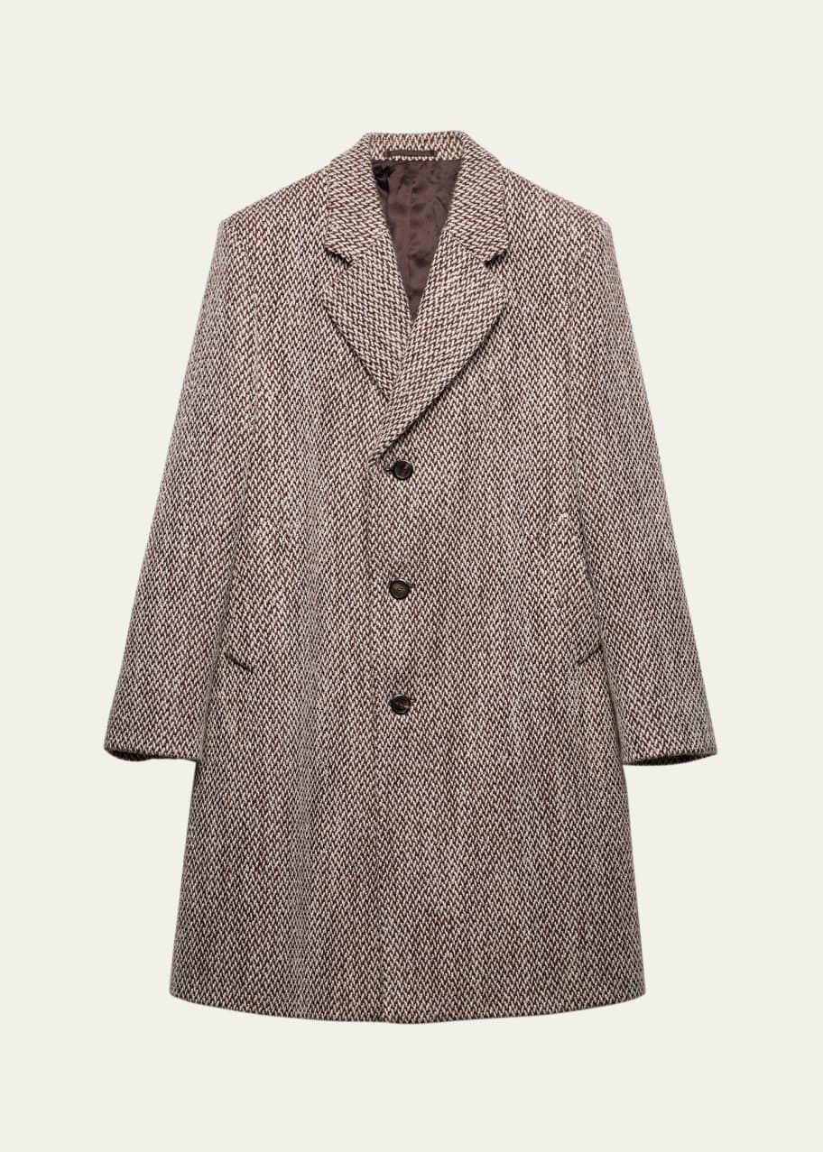 Prada Men's Tweed Overcoat - Bergdorf Goodman
