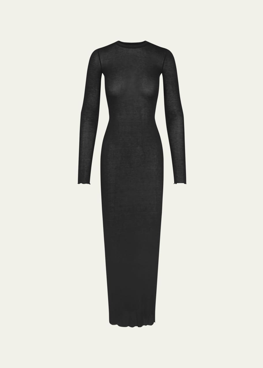 SKIMS Sheer Modal Long-Sleeve Bodycon Maxi Dress - Bergdorf Goodman