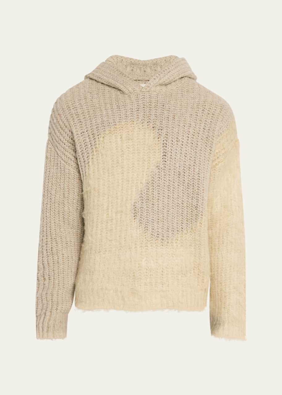 ERL Men's Silk-Wool Swirl Knit Hoodie - Bergdorf Goodman